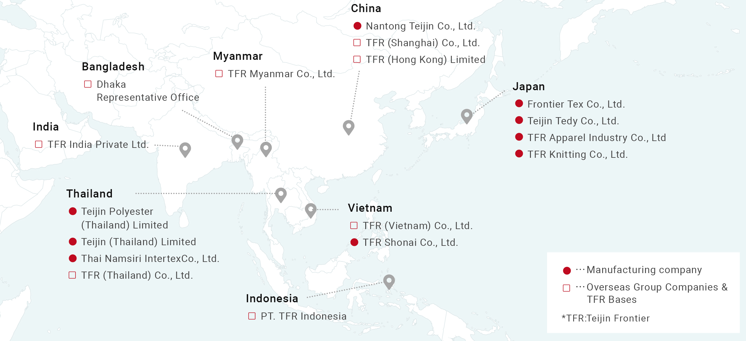 Textiles & Apparel | Products | TEIJIN FRONTIER CO., LTD.